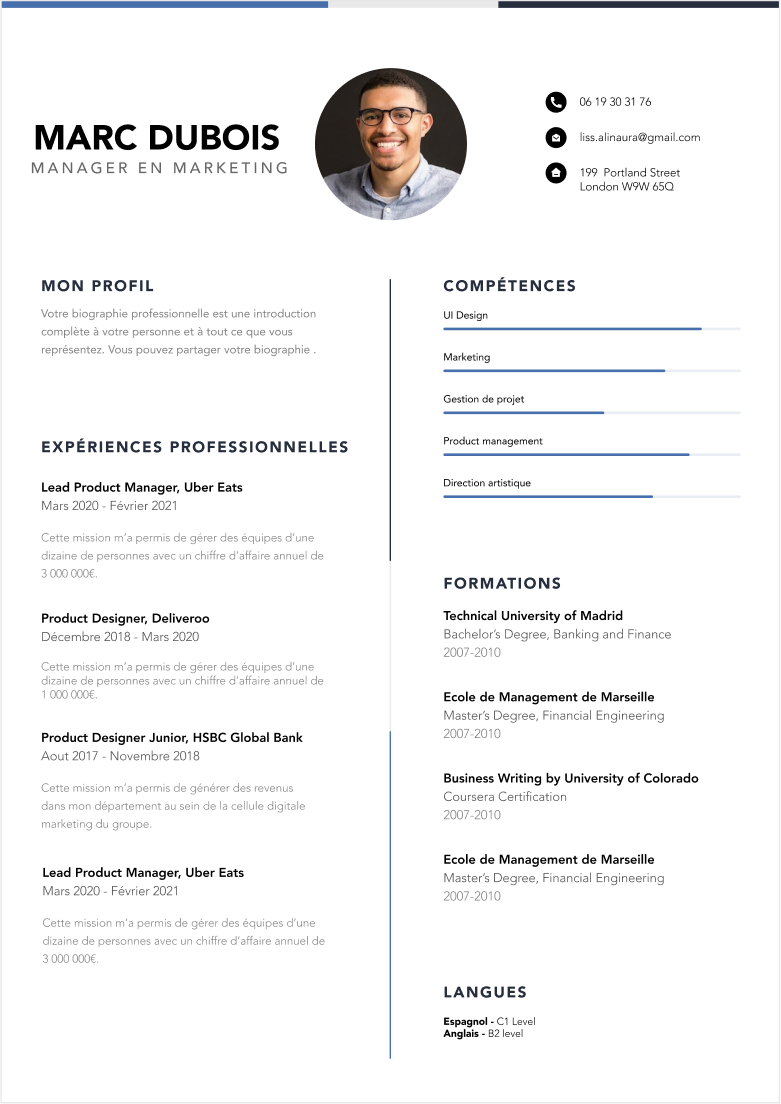 Crea tu CV en línea rápidamente | Ideal-CV